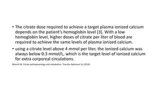 Physiology of Apheresis in blood donors and patients | PPTX