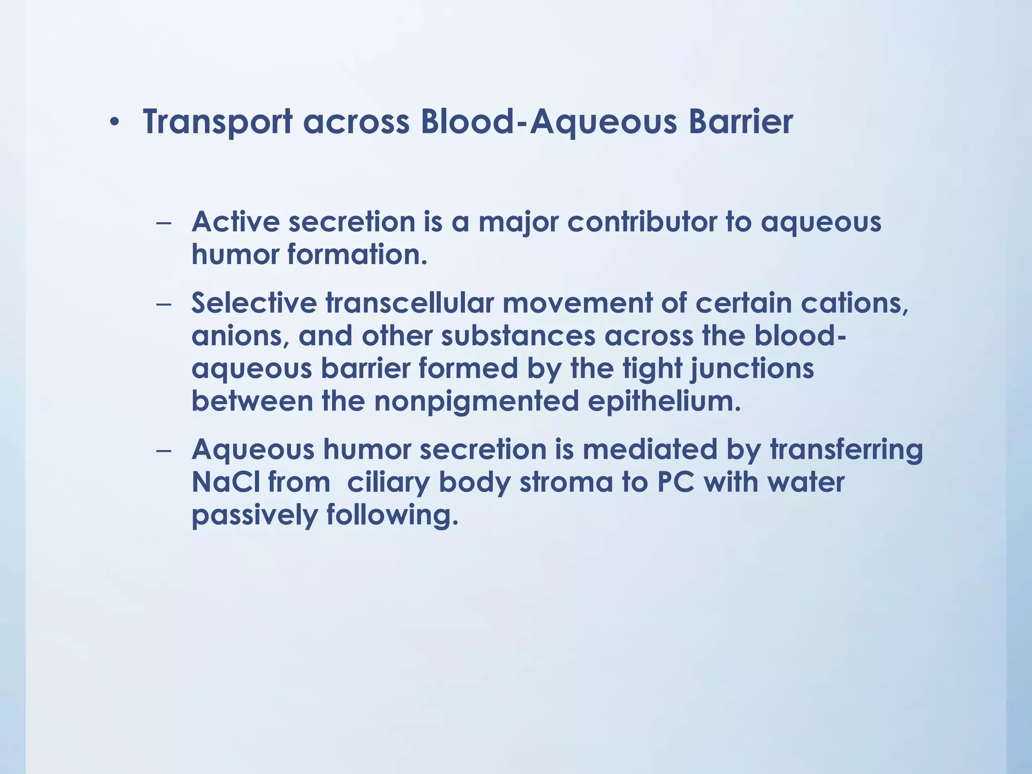 Physiology of aqueous humor | PPTX