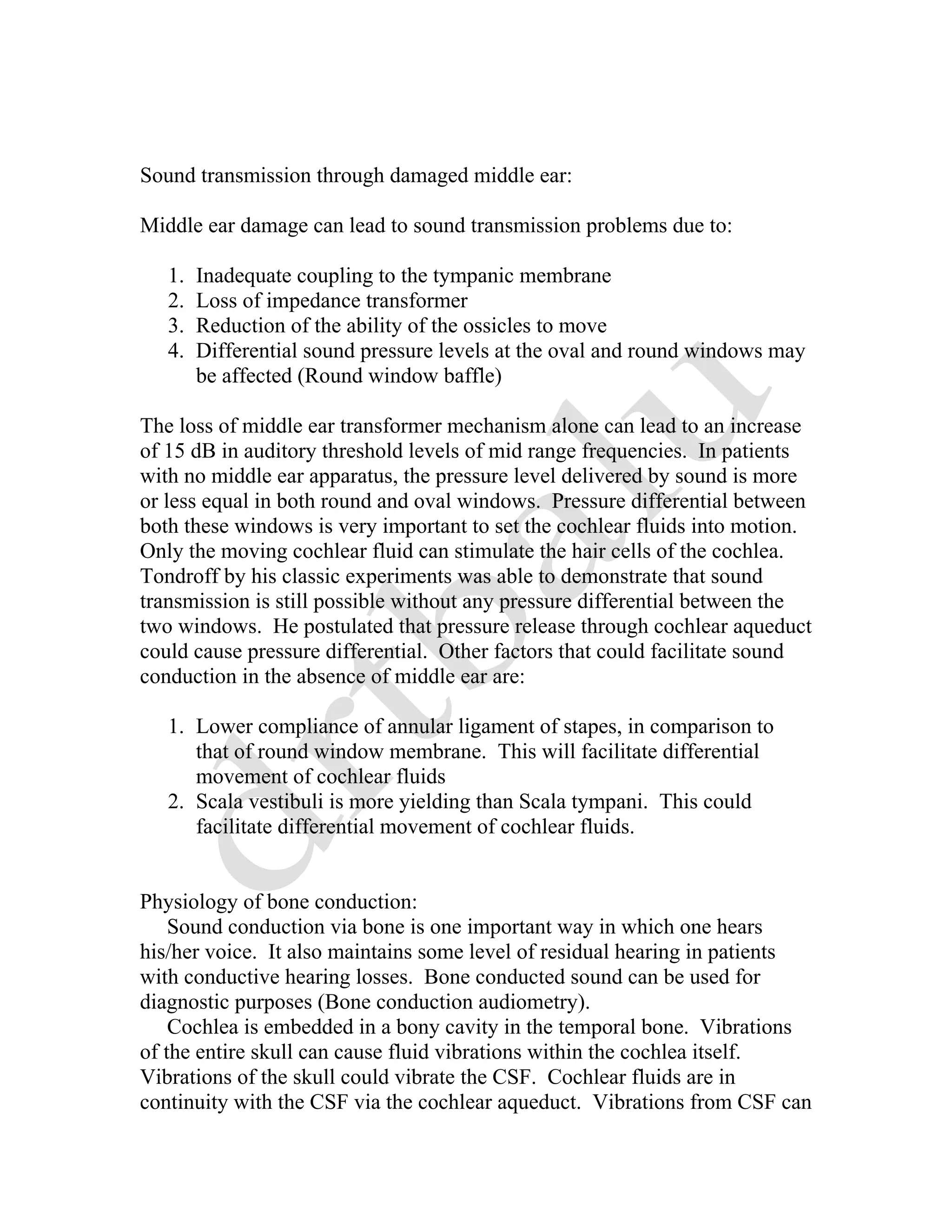 Physiology of auditory system | PDF