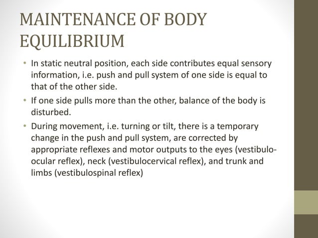 Physiology of balance | PPTX | Brain and Nervous System Disorders ...