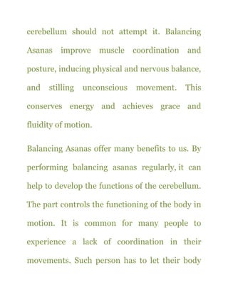 Physiology of balancing asanas | PDF | Brain and Nervous System ...