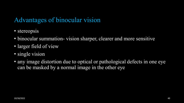 Binocular vision | PDF | Eye and Vision Conditions | Diseases and ...