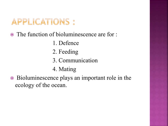 Physiology of bioluminescence | PPTX | Chemistry | Science