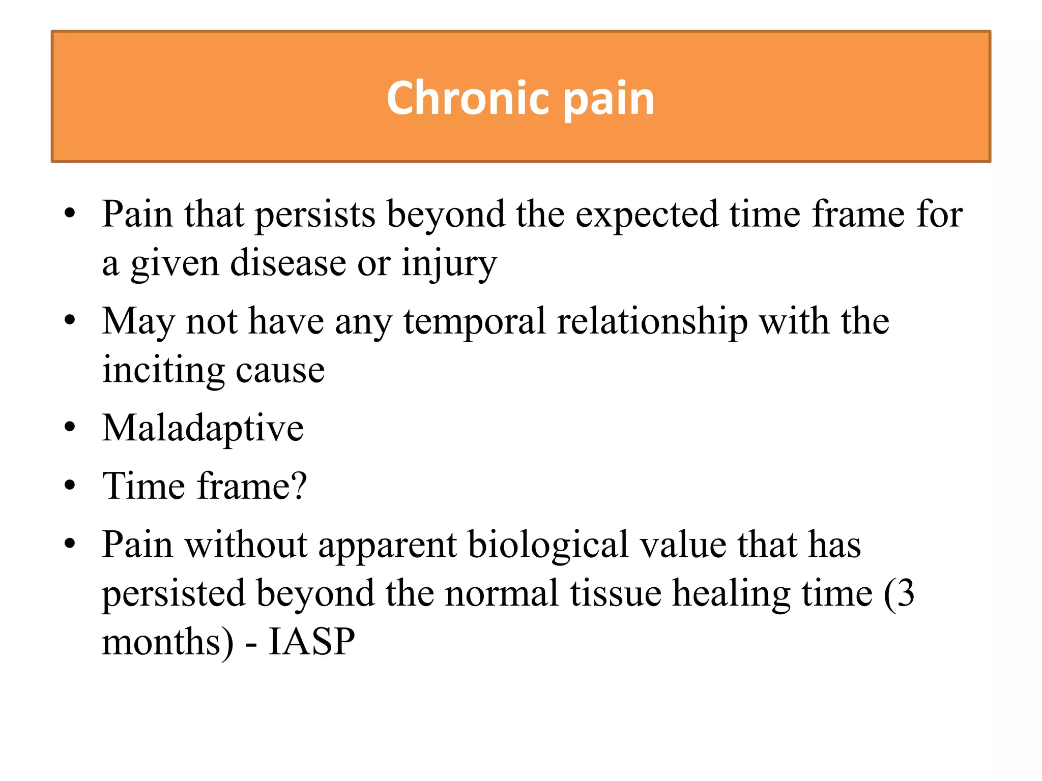 Basics of Chronic Pain - Dr Venugopal Kochiyil | PPT