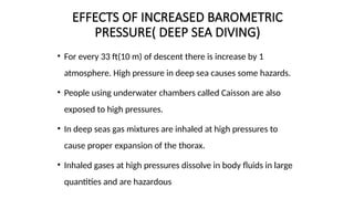 physiology of deep sea driving and baro,metric pressures | PPTX