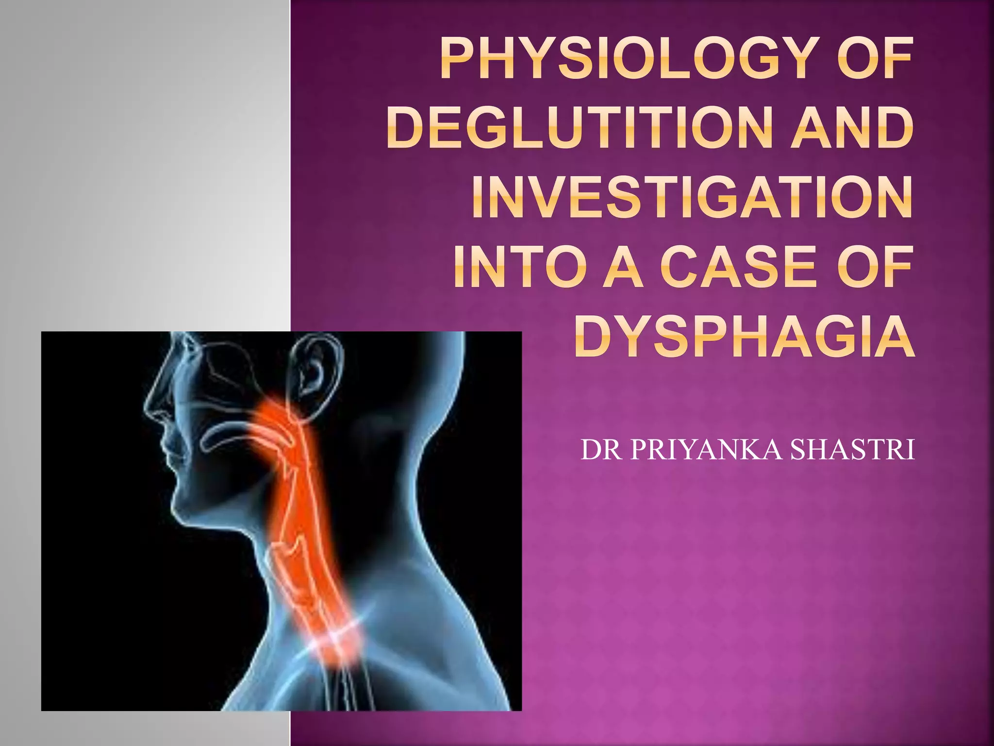 Physiology of deglutition and investigation | PPTX