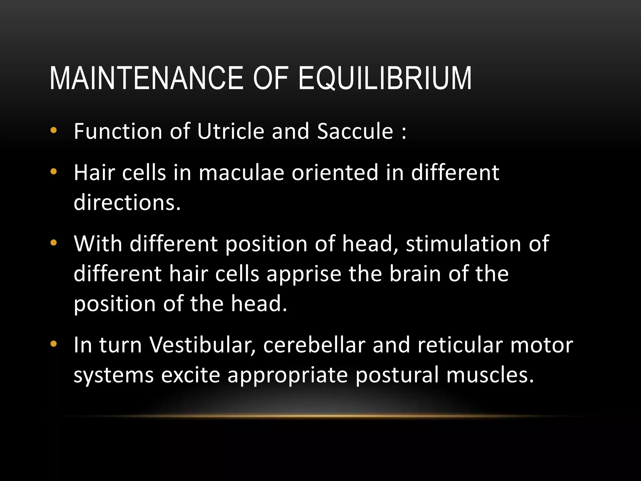 Physiology of equilibrium - Vestibular System | PPTX