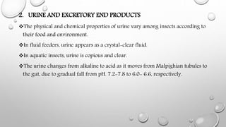 Physiology of excretion in insects | PPTX