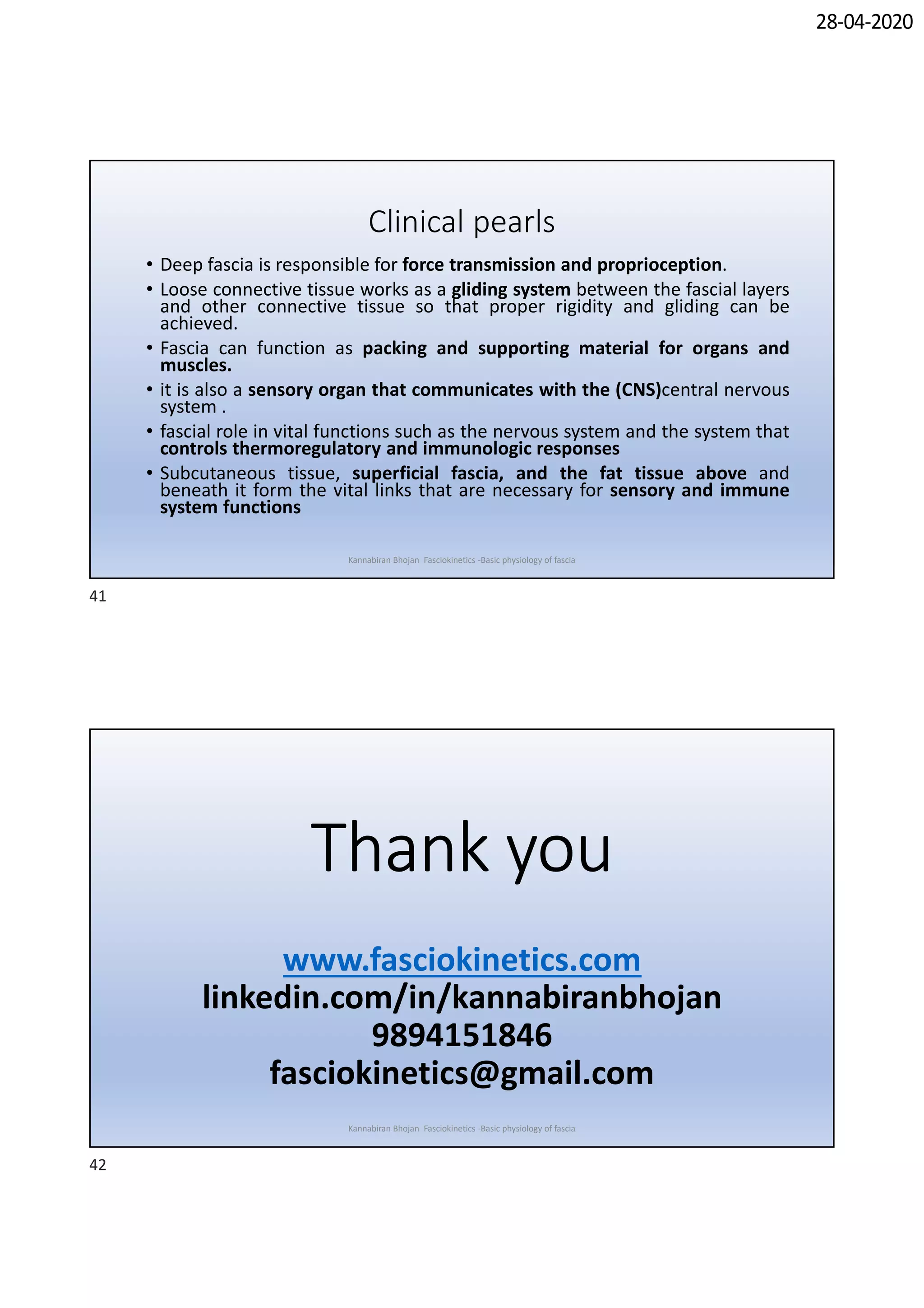 Physiology of fascia | PDF