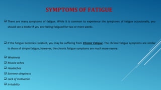 Physiology of fatigue | PPT