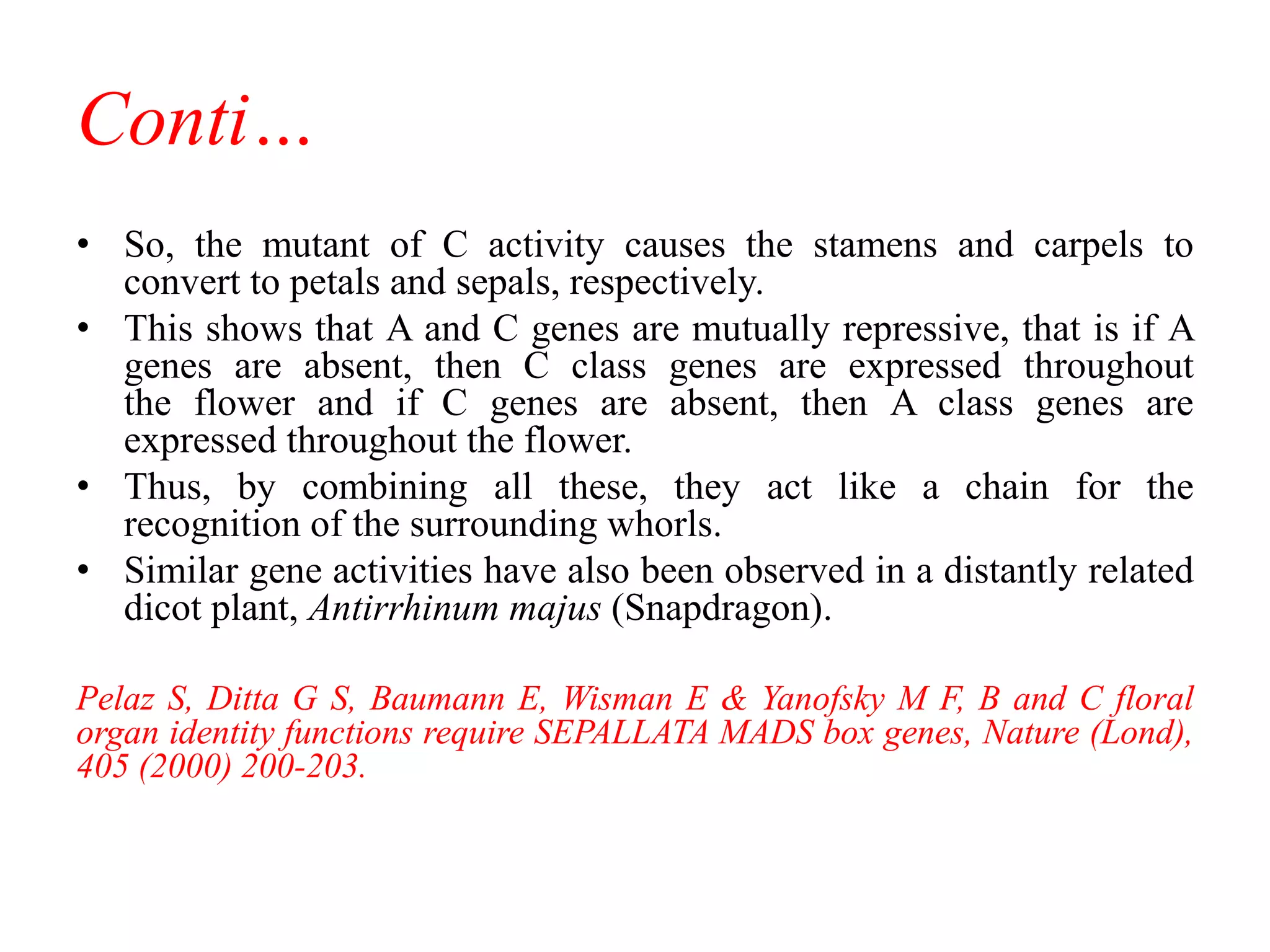 Physiology of Flowering Floral induction theoriesmodels ABC model ...