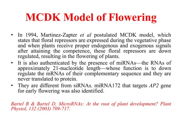 Physiology of Flowering Floral induction theoriesmodels ABC model ...
