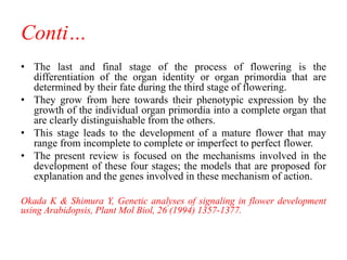 Physiology of Flowering Floral induction theoriesmodels ABC model ...