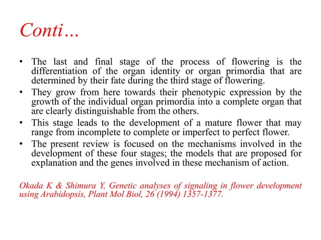 Physiology of Flowering Floral induction theoriesmodels ABC model ...