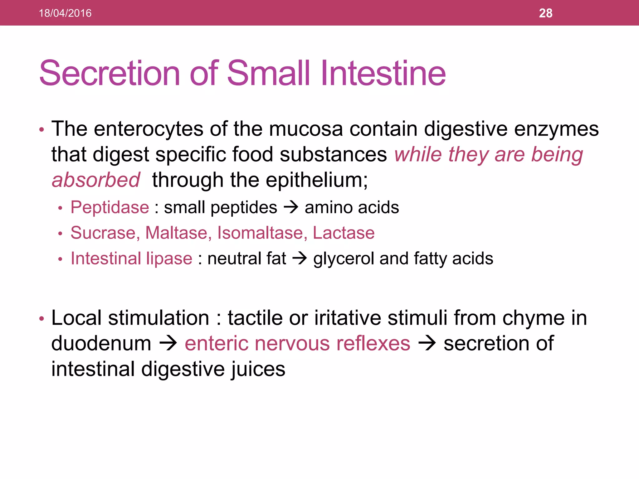 Physiology of GIS (Secretory Function of GI-tract) | PDF