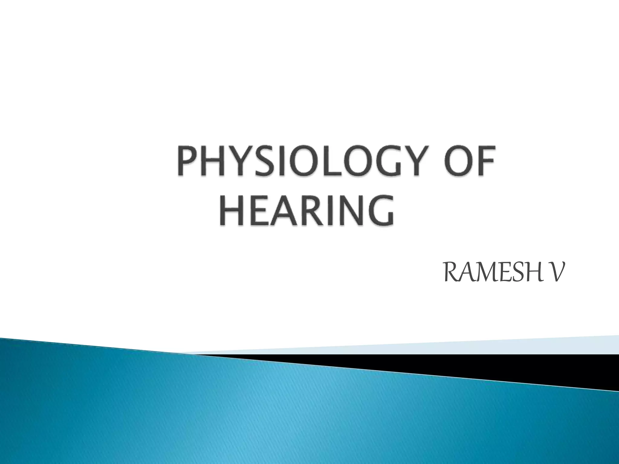 PHYSIOLOGY OF HEARING.pptx | Digital Audio | Computer Software and Applications