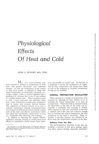Physiology of heat and cold | PDF