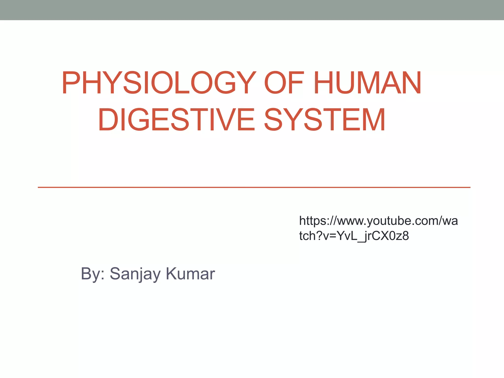 Physiology of human digestive system | PPTX