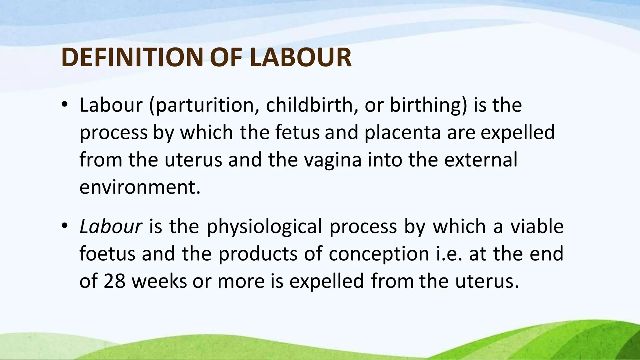 PHYSIOLOGY OF LABOUR.pptx bsc nursing obg | PPTX