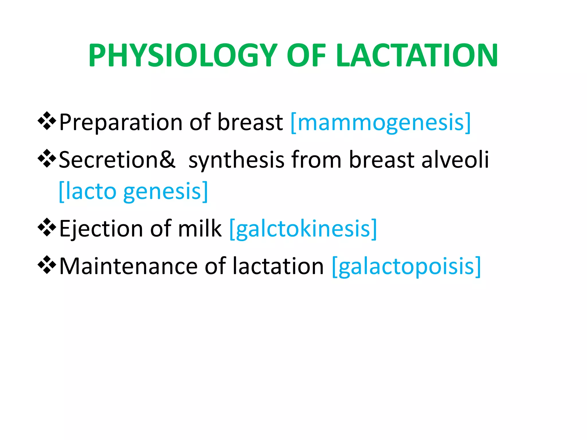 Physiology of lactation, its management and BFHI | PPTX