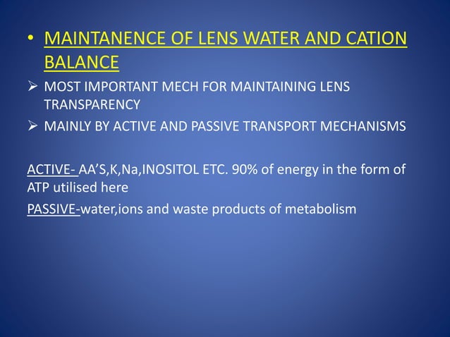 Physiology of lens and cataractogenesis | PPT