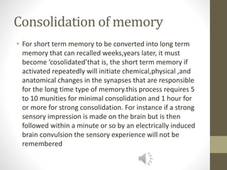 Physiology of memory | PPTX