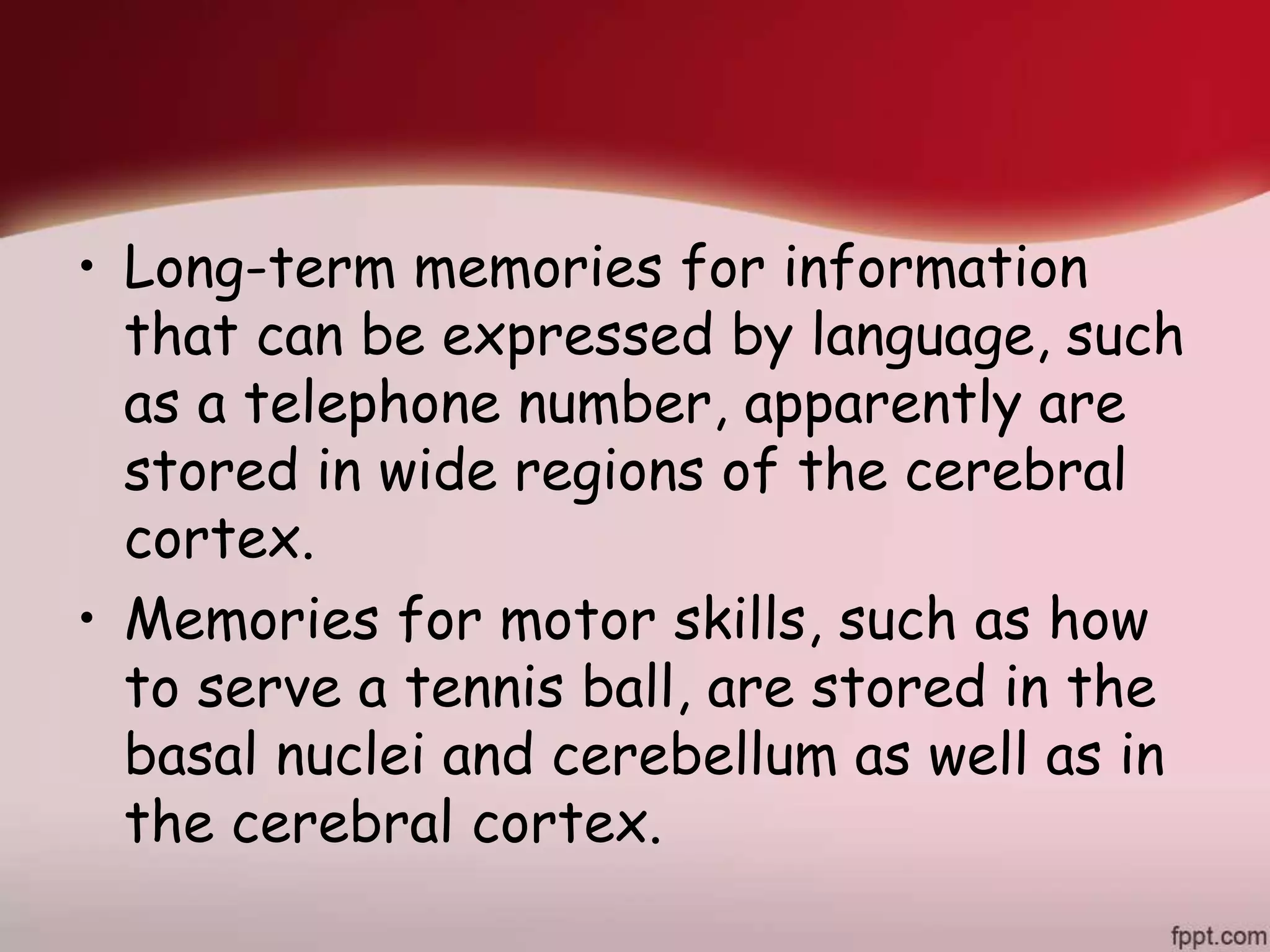 Physiology of memory | PPT
