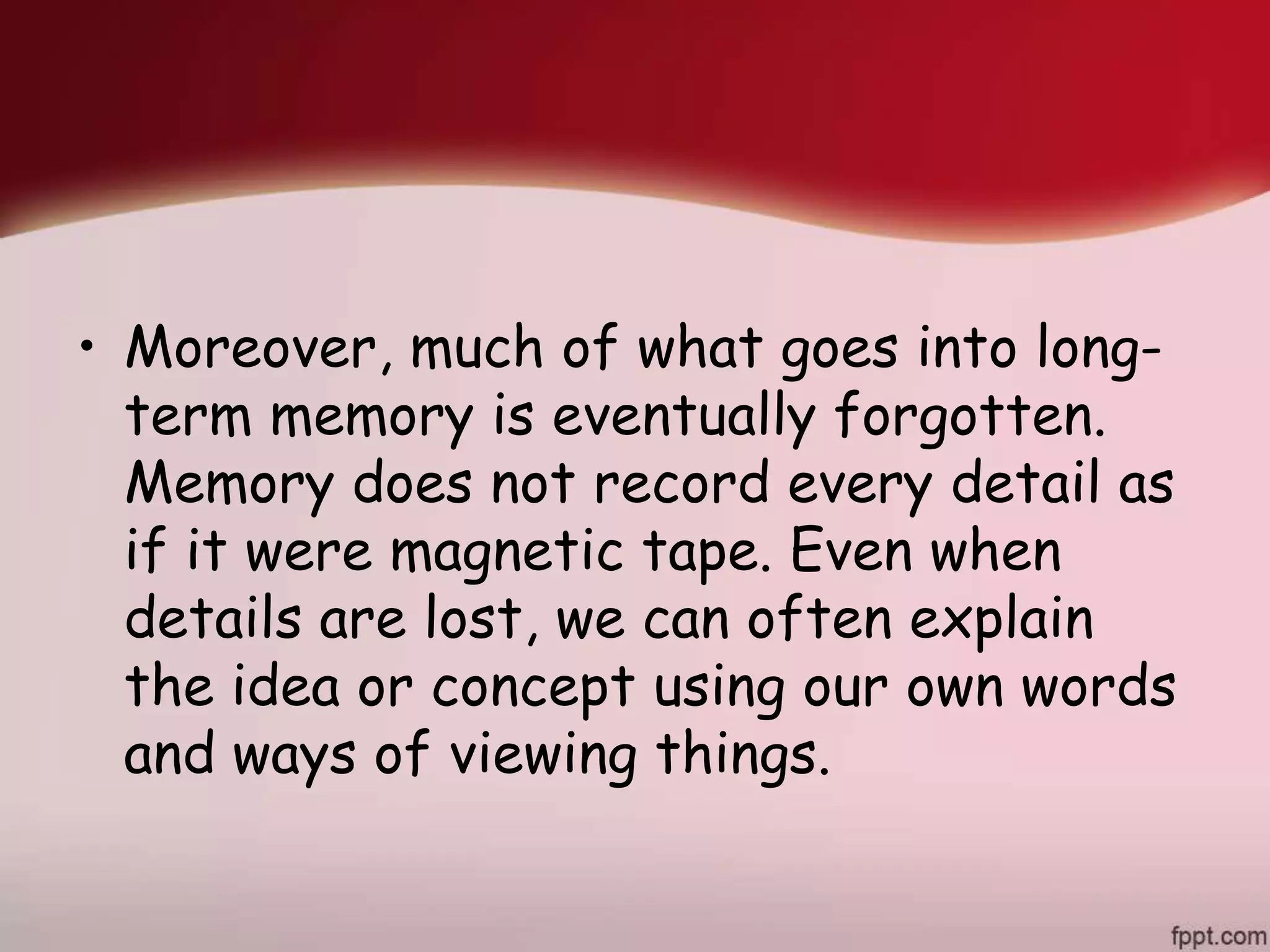 Physiology of memory | PPT