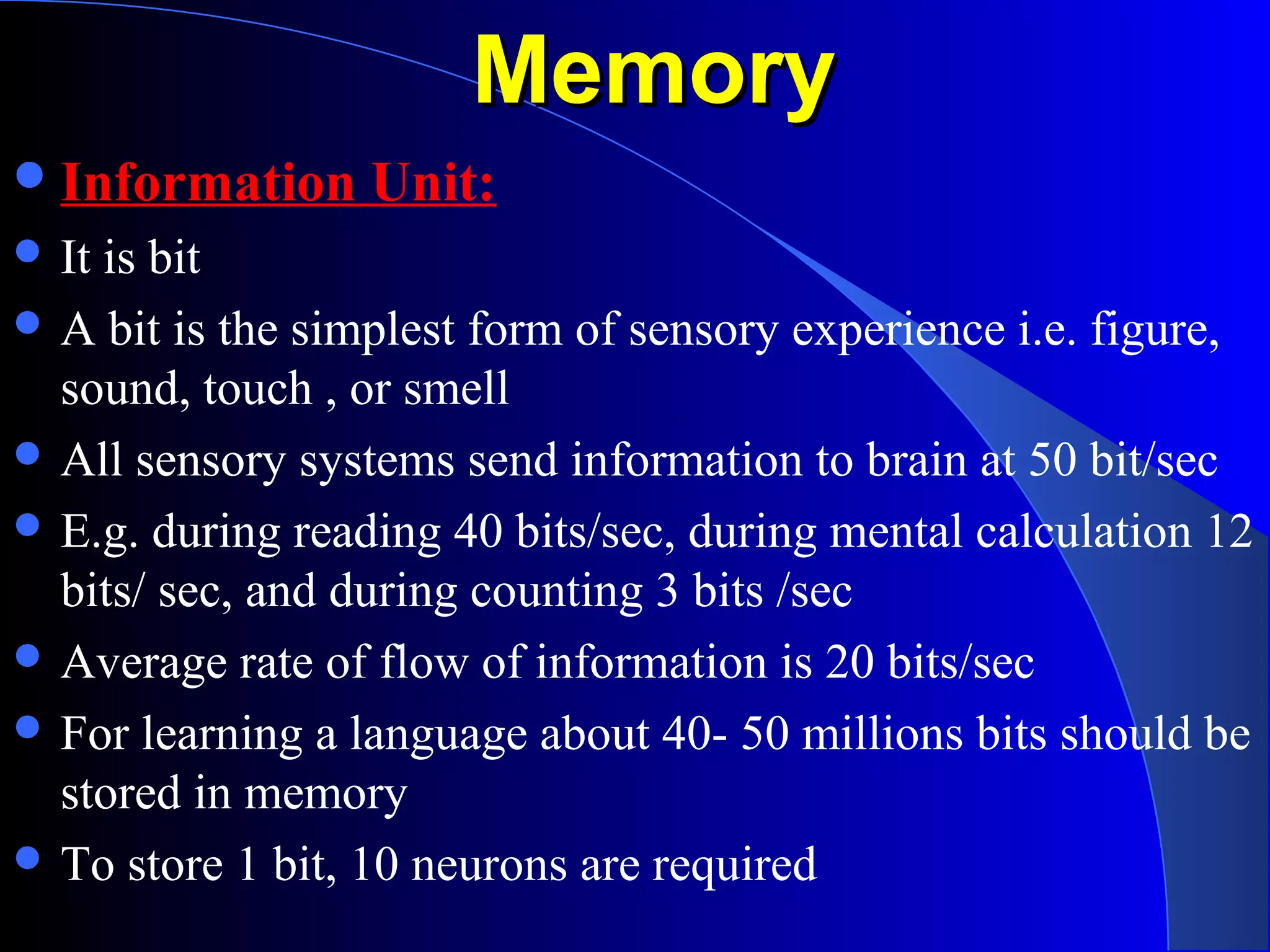 Physiology of memory and learning | PPT
