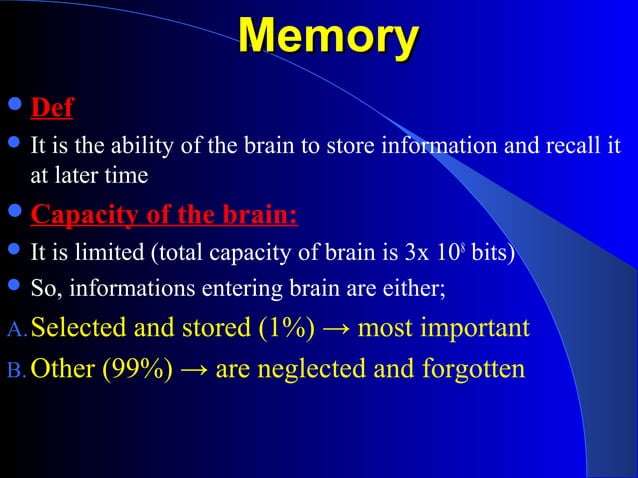 Physiology of memory and learning | PPT