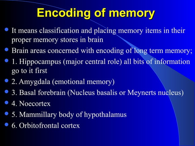 Physiology of memory and learning | PPT
