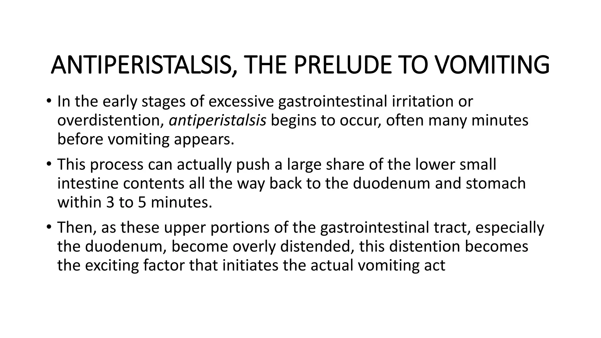 Physiology of nausea and vomiting , vomiting in | PPTX
