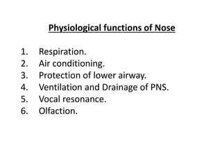 Physiology of nose | PPTX
