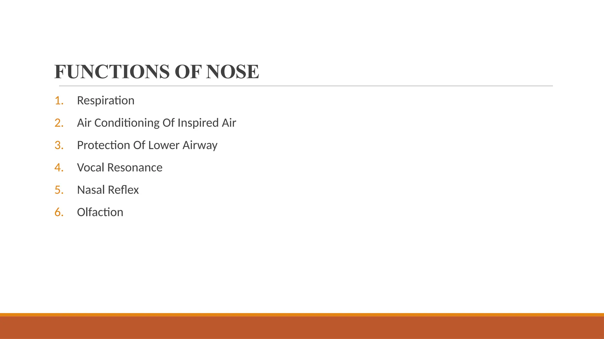 PHYSIOLOGY OF NOSE MBBS ENT 3rd phase medico | PPTX