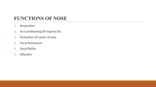 PHYSIOLOGY OF NOSE MBBS ENT 3rd phase medico | PPT