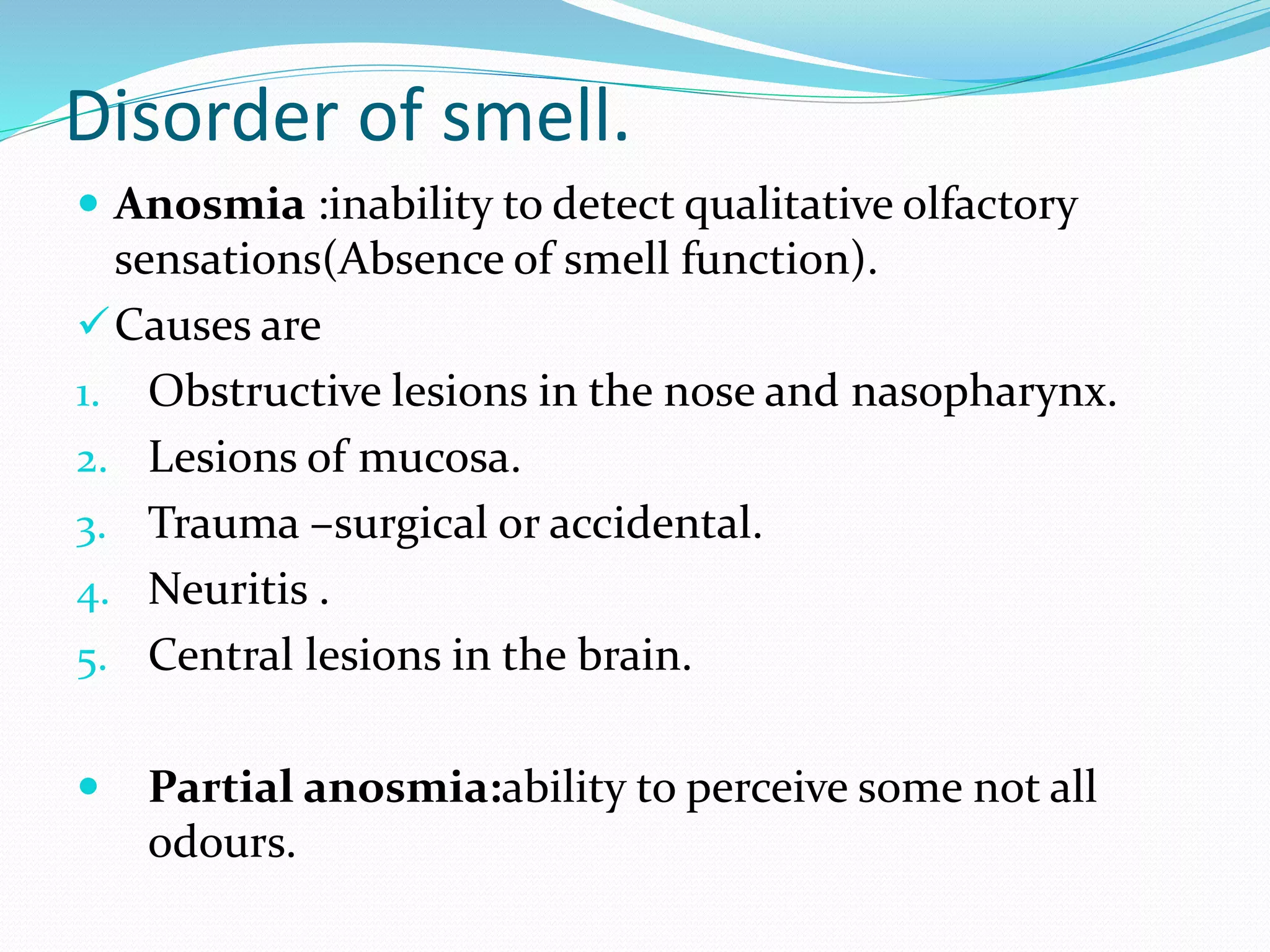 Physiology of nose,smell and its pathway | PPTX