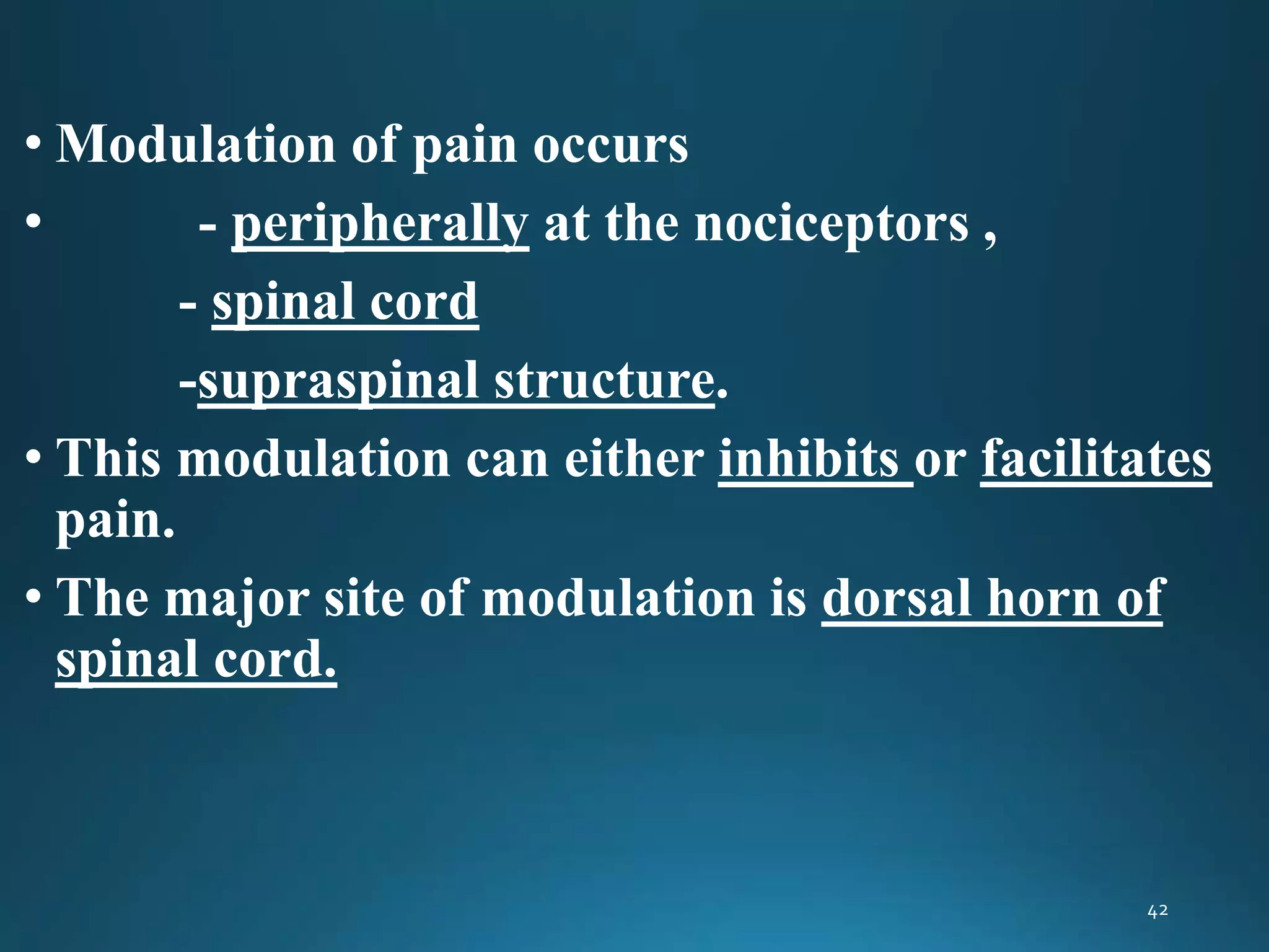Physiology of pain pathways | PPTX