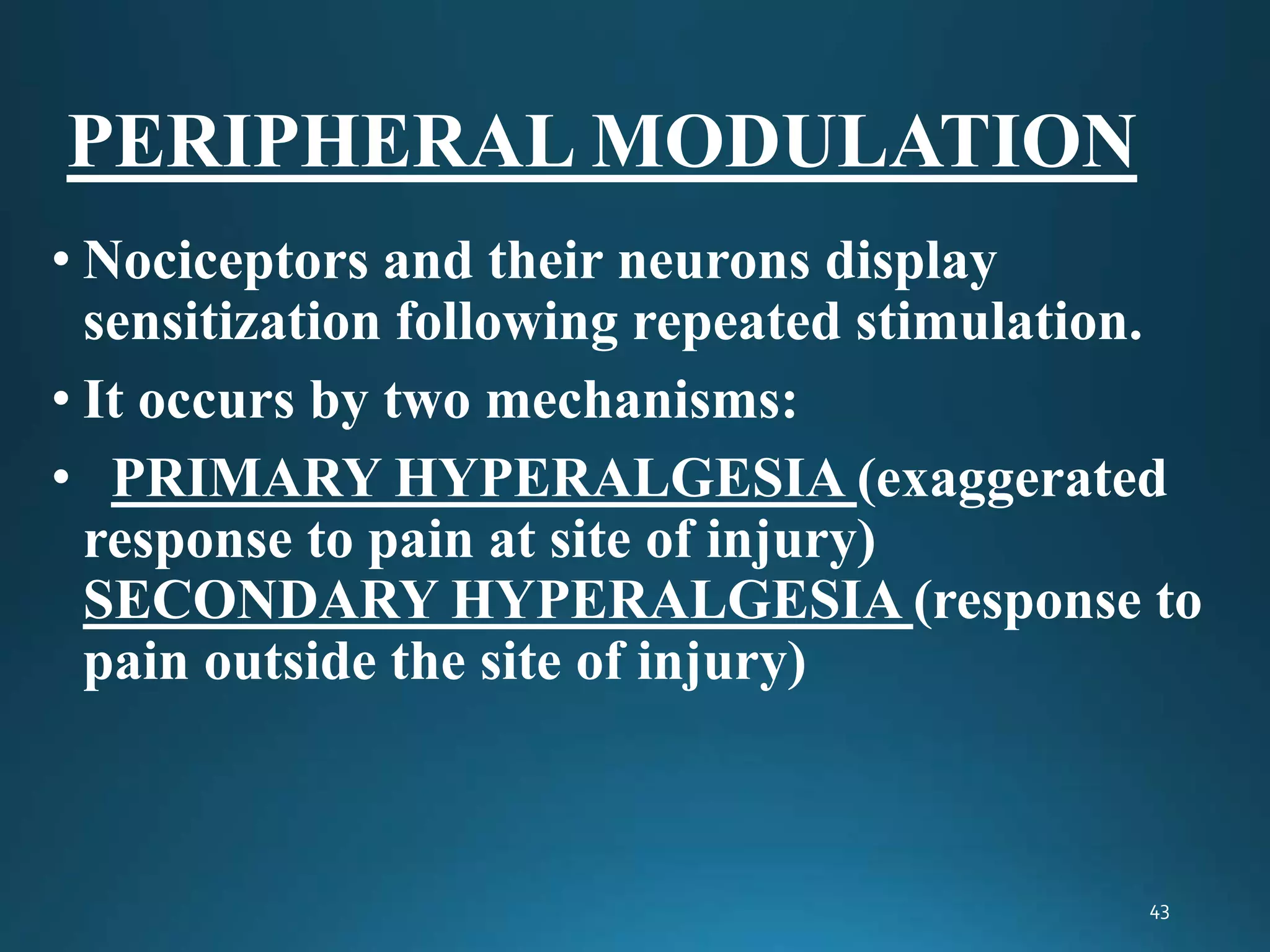 Physiology of pain pathways | PPTX