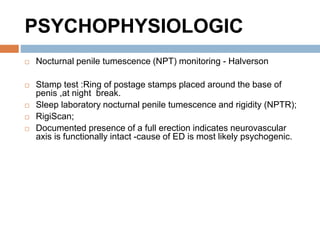Physiology of penile erection, pathophysiology evaluation & management ...