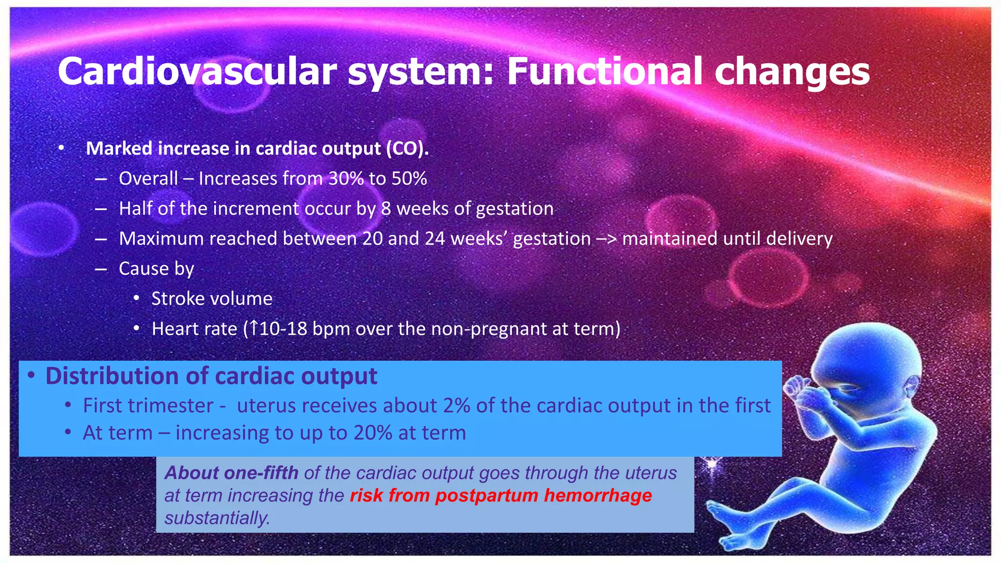 Physiology of pregnancy. cardiovascular, respiratory and hematology | PPTX