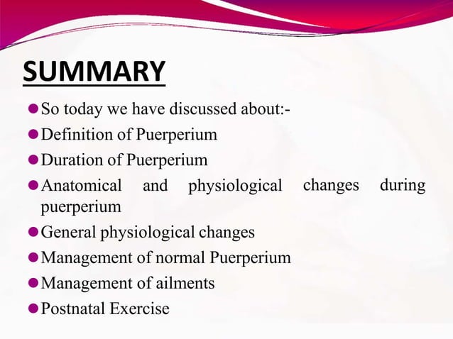physiologyofpuerperiummanagementofmotherduringpuerperiumpostnatalexerci ...