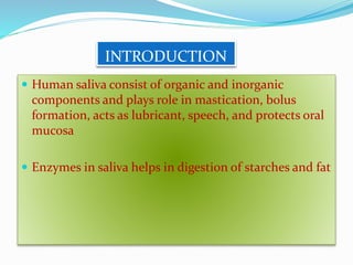 Physiology of saliva | PPTX