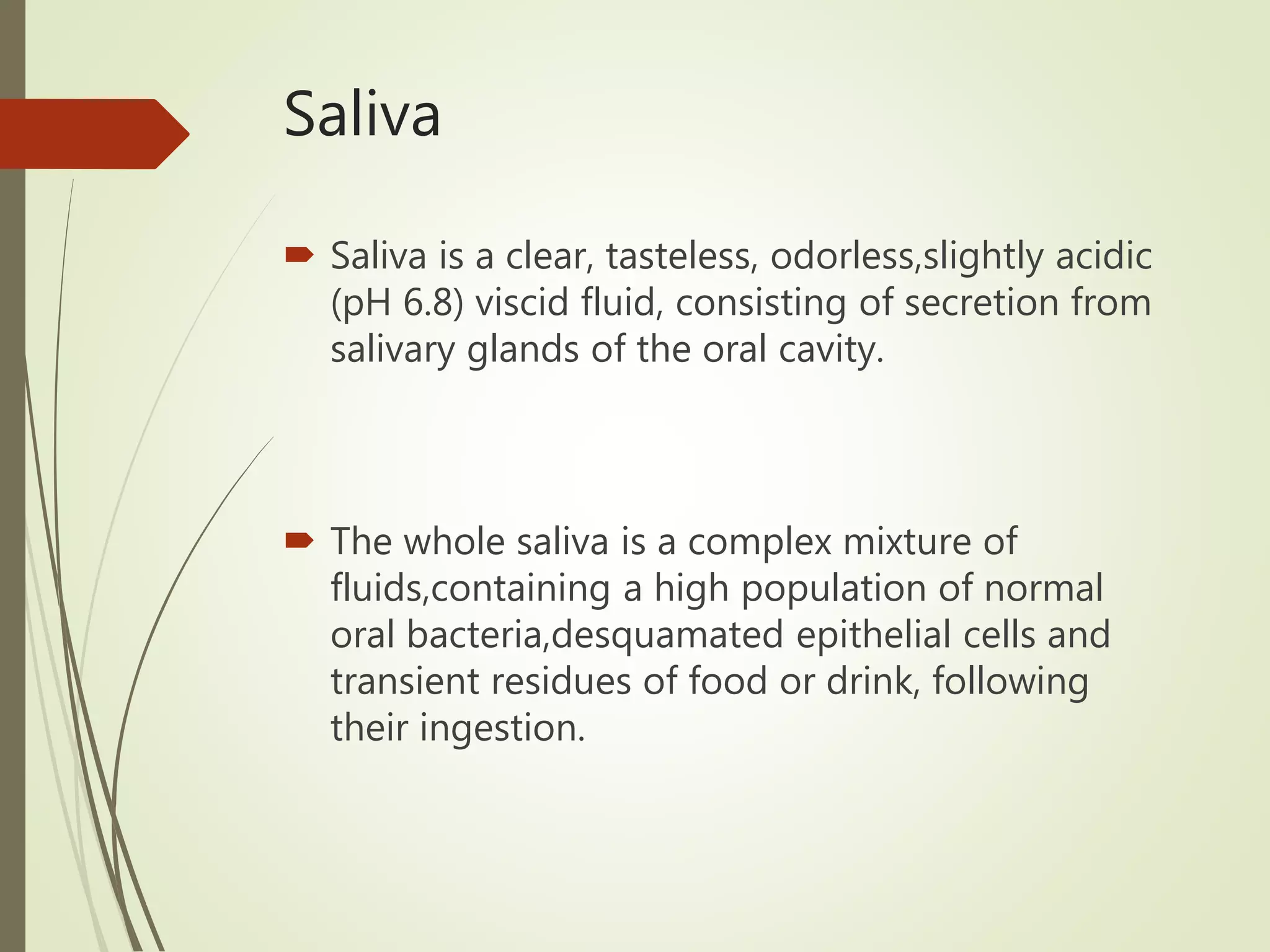 Physiology of saliva | PPTX