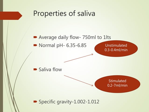 Physiology of saliva | PPTX | Ear, Nose and Throat Conditions ...