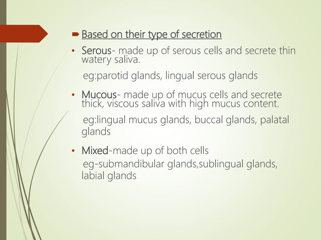 Physiology of saliva | PPTX | Ear, Nose and Throat Conditions ...