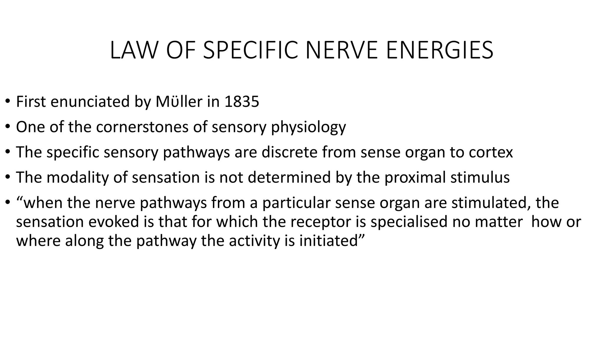 Physiology of sensory systems | PPTX
