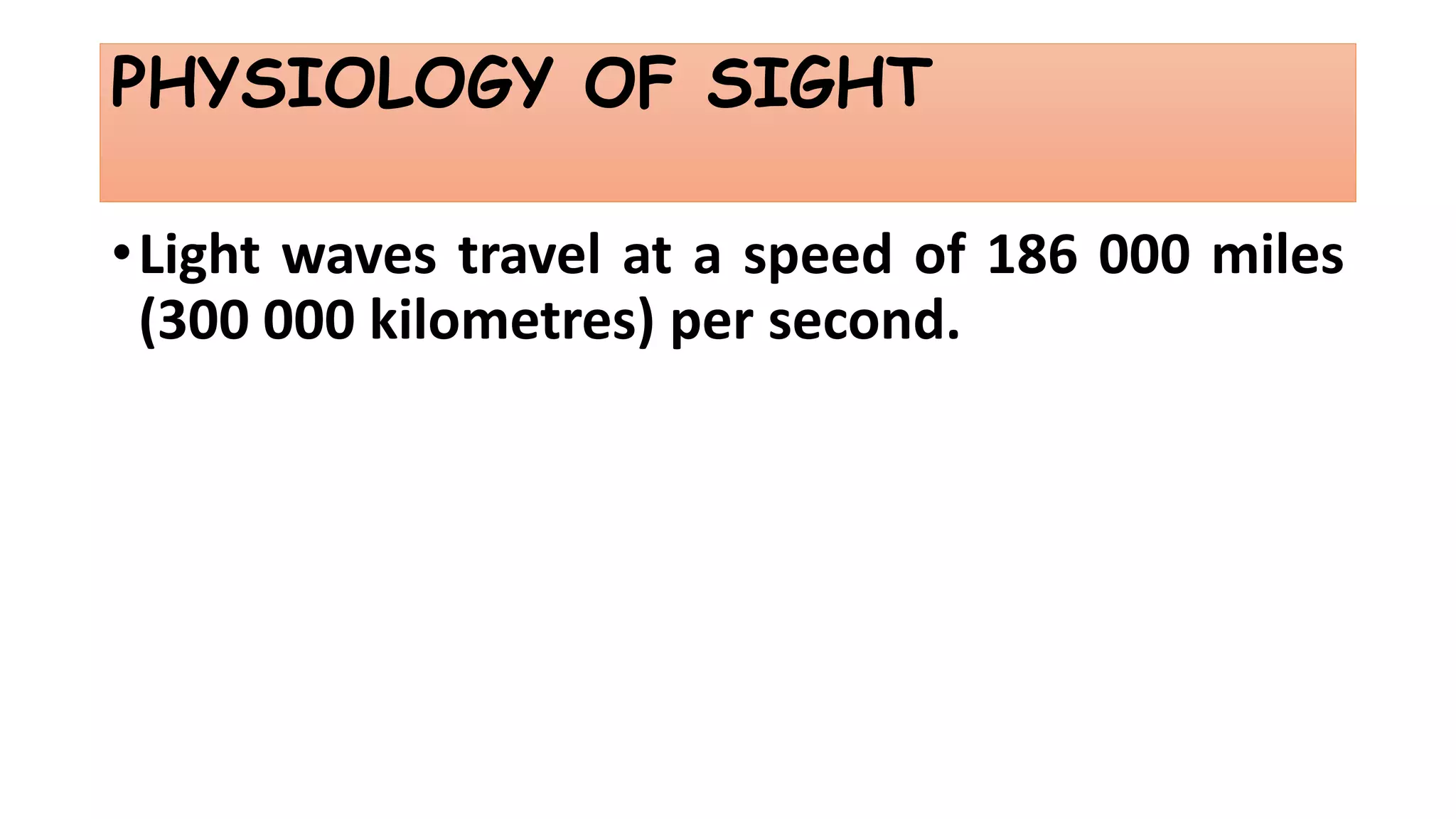Physiology of sight and the eye | PPTX