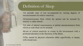 PHYSIOLOGY OF SLEEP & DREAMS | PPTX