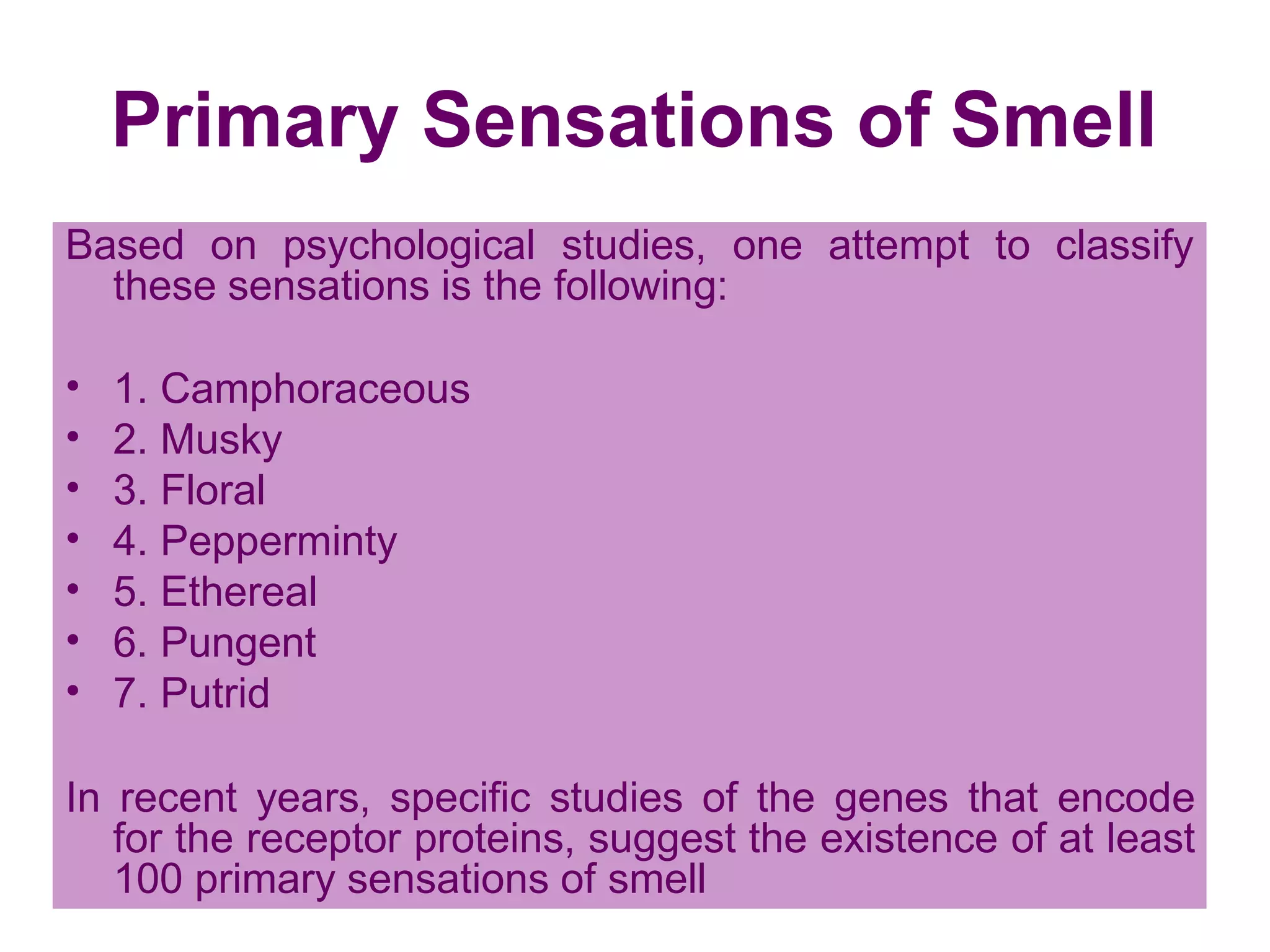 Physiology of smell | PPTX