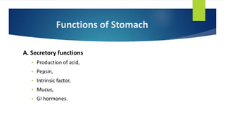 Physiology of stomach | PPTX